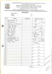 absensi kehadiran panitia wisuda 3 - Document Repository Universitas Andalas